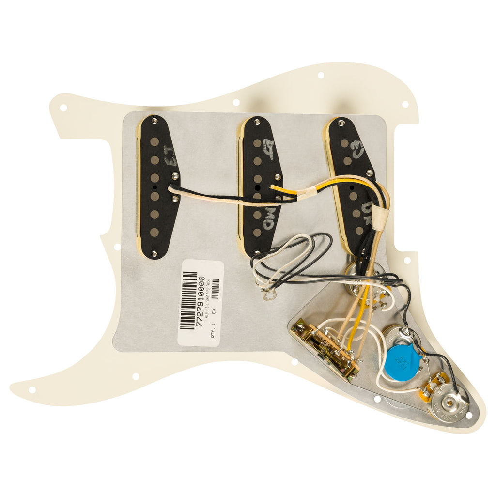 Fender Pre-Wired Strat Pickguard Eric Johnson Signature Parchment 11 H ...