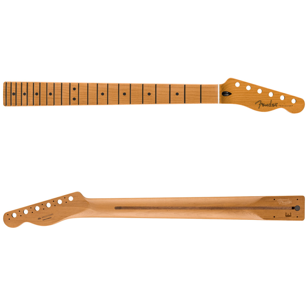 Fender Satin Roasted Maple Tele Neck 22 Jumbo Frets Maple Flat Oval Sh ...