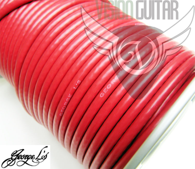 George L's .225 Bulk Red Guitar Instrument Cable | Vision Guitar