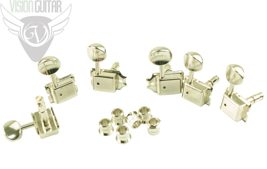 Gotoh Vintage Locking Tuners 6 In Line Strat Nickel | Vision Guitar