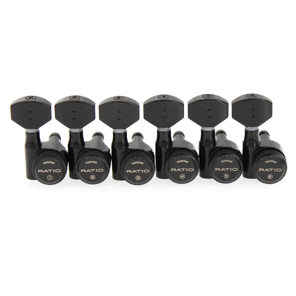 Graph Tech Contemporary Mini Machine Heads Staggered Black PRL-9721-B0 ...